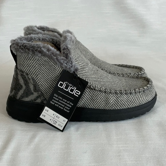 Shoes | Hey Dude Denny Herringbone Grey | Poshmark